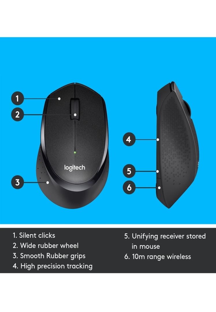現貨全新 LOGITECH - M330 無線滑鼠 黑色 無線MOUSE (910-004924) - 平行進口貨, 電腦＆科技, 電腦周邊及配件, 電腦滑鼠及相關產品 - Carousell