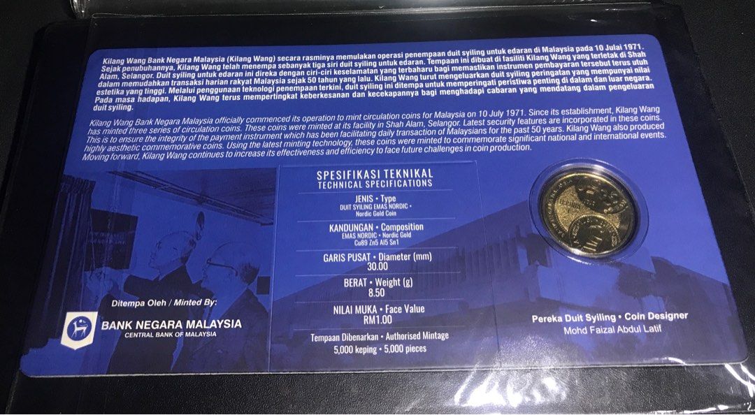 Malaysia RM1 50 tahun penghasilan duit syiling kilang wang coin card, Hobbies & Toys ...
