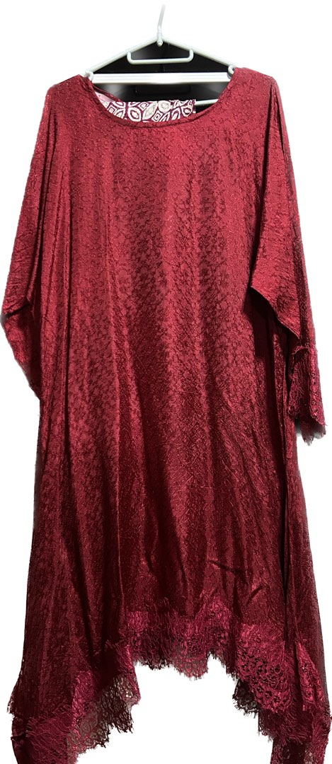 Maroon Batik set, Women's Fashion, Muslimah Fashion, Baju Kurung & sets ...
