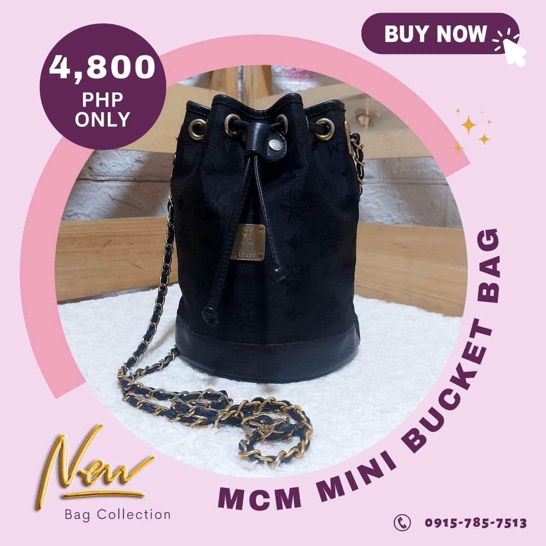 MCM MINI BUCKET BAG, Luxury, Bags & Wallets on Carousell