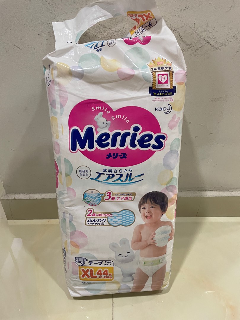 XL Tape Merries Diapers, Babies & Kids, Bathing & Changing, Diapers ...