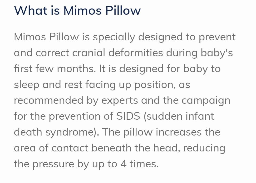 Mimos Pillow for Flat Head Syndrome, Babies & Kids, Baby Nursery & Kids ...