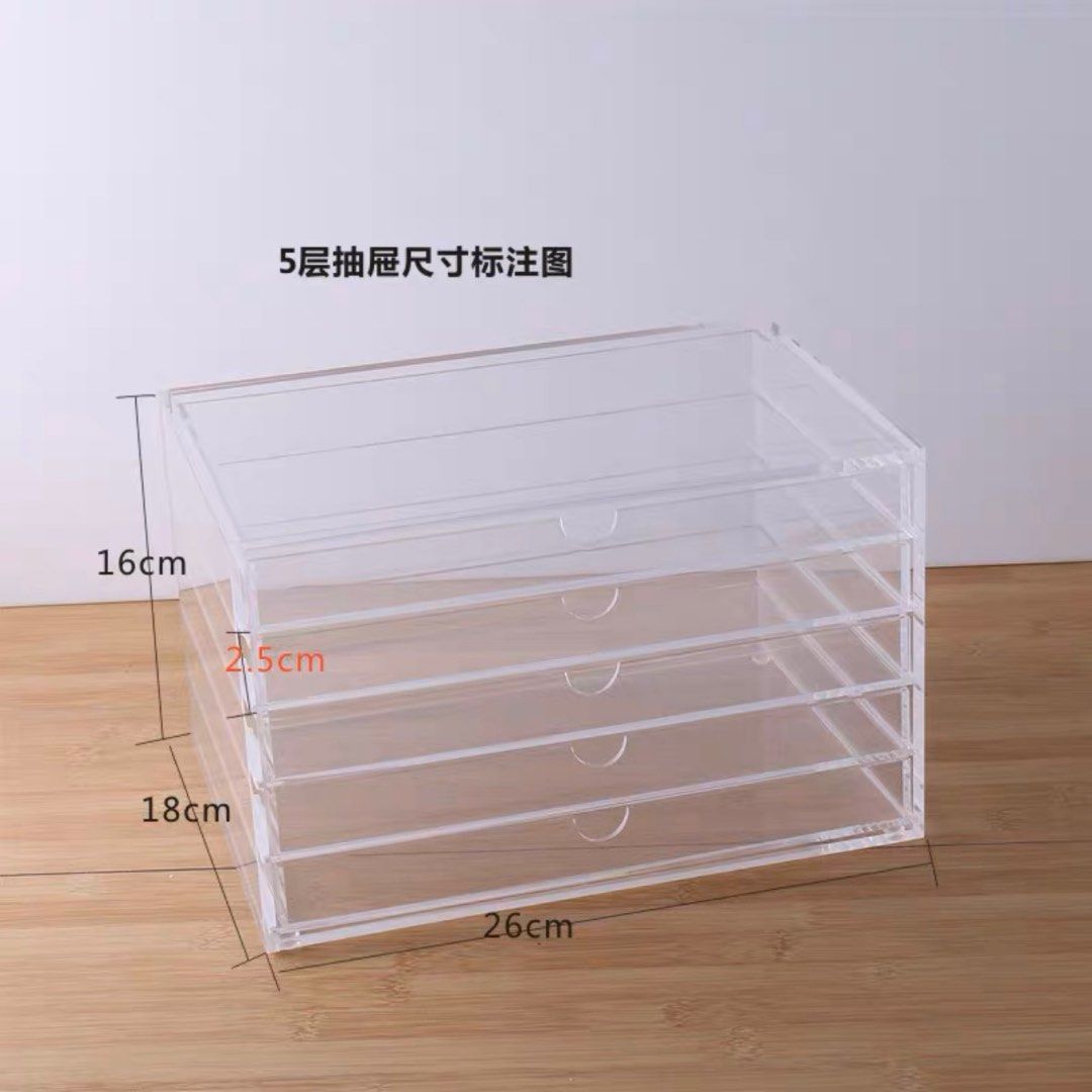 Muji Inspired 5 Drawer Acrylic Box, Furniture & Home Living, Home ...