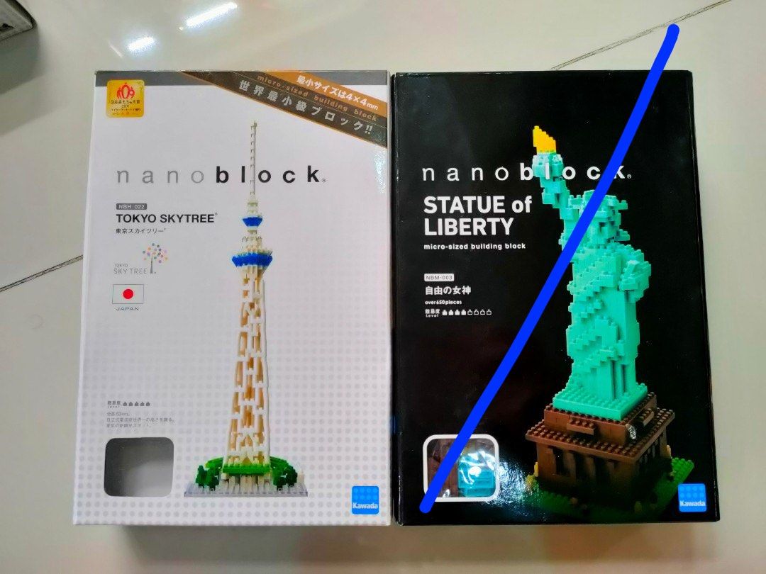 NanoBlock|Tokyo SkyTree|Statute of Liberty, Hobbies & Toys, Toys & Games on Carousell