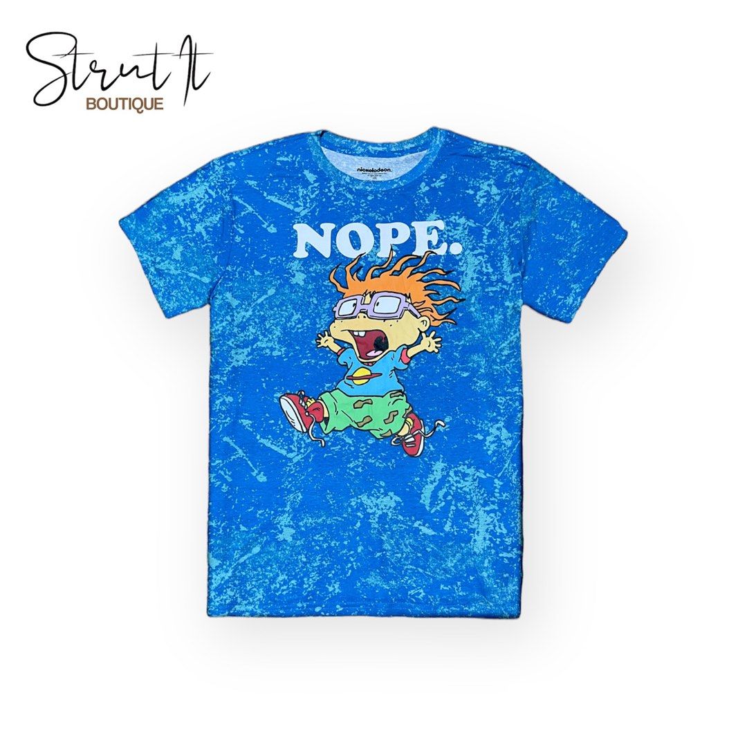 Nickelodeon Rugrats Chuckie Blue Splatter T-Shirt, Men's Fashion, Tops ...