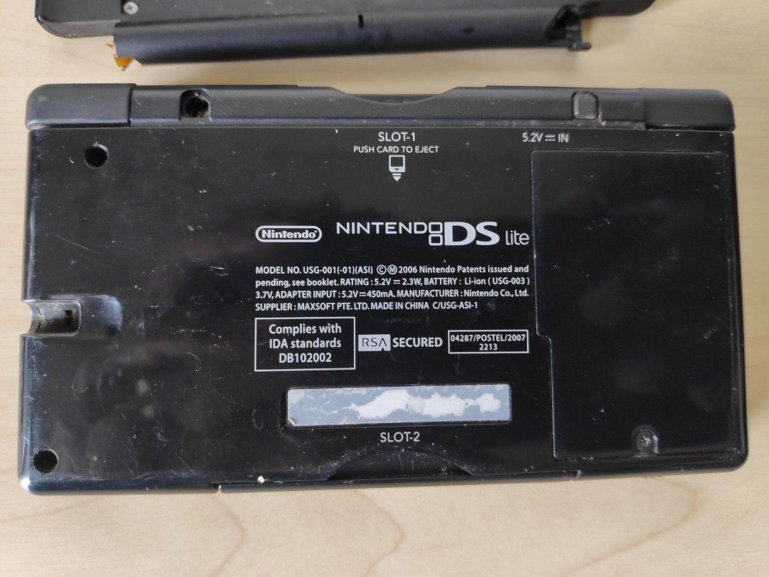 Nintendo DS Lite Defective Black, Video Gaming, Video Game Consoles ...