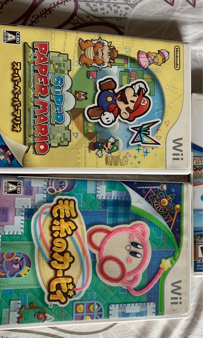 Nintendo Wii Kirby Epic Yarn Super Paper Mario game, Video Gaming ...