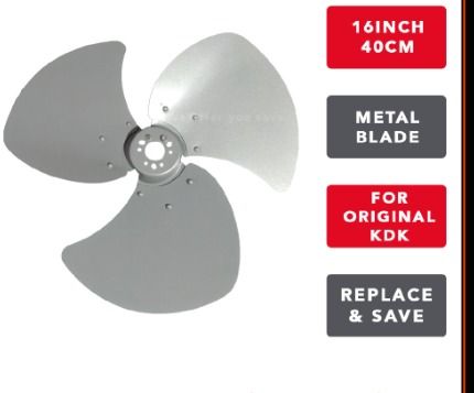 ORIGINAL KDK 16 INCH (40cm) 12 INCH REPLACEMENT PLASTIC FAN BLADE AND ...