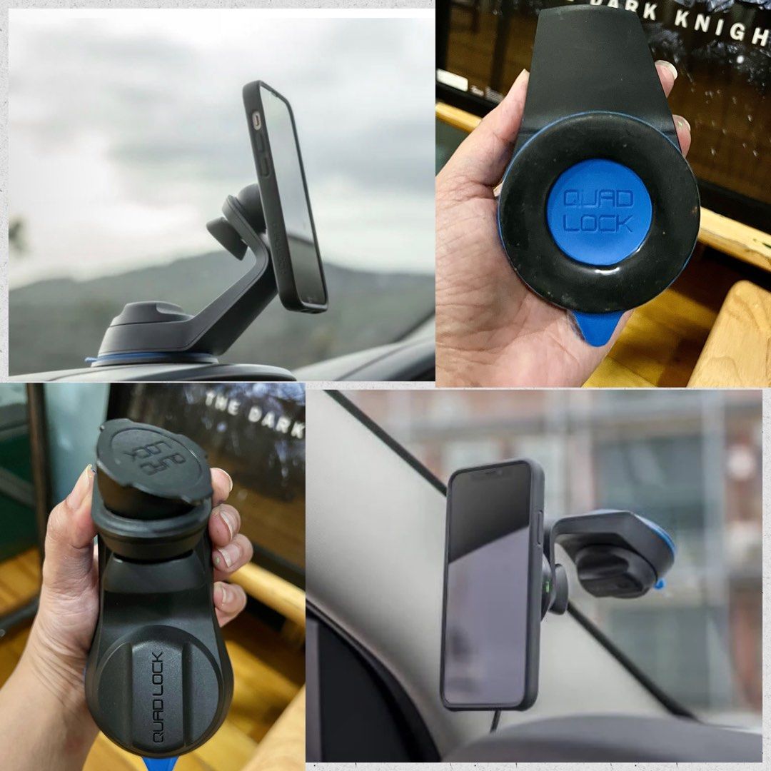 Original Quad lock Car Mount V5 with NEW Adhesive Dash pad + universal adapter on Carousell
