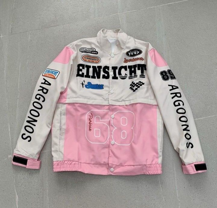 Pink Racing jacket, Women's Fashion, Coats, Jackets and Outerwear on ...