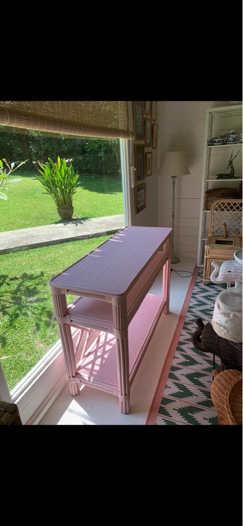 Pink rattan cabinet -, Furniture & Home Living, Furniture, Shelves ...