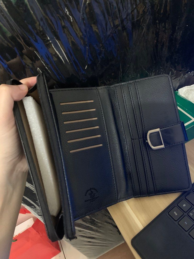 Polo Santa Barbara long black wallet, Women's Fashion, Bags & Wallets ...
