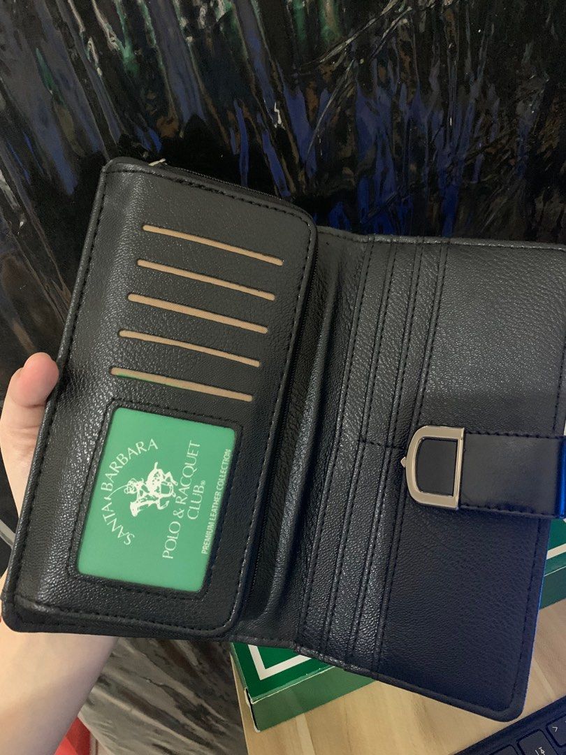 Polo Santa Barbara long black wallet, Women's Fashion, Bags & Wallets ...