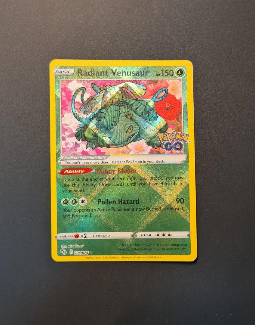 Radiant venusaur 004/078 pokemon go, Hobbies & Toys, Toys & Games on ...