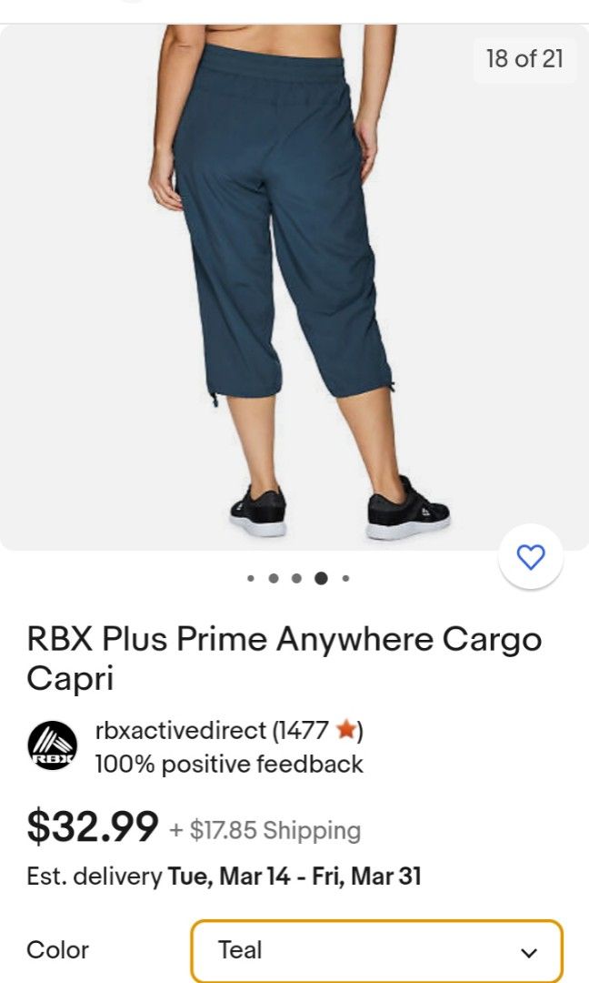 Rbx plus nylon cargo capri 32, Women's Fashion, Bottoms, Other Bottoms ...