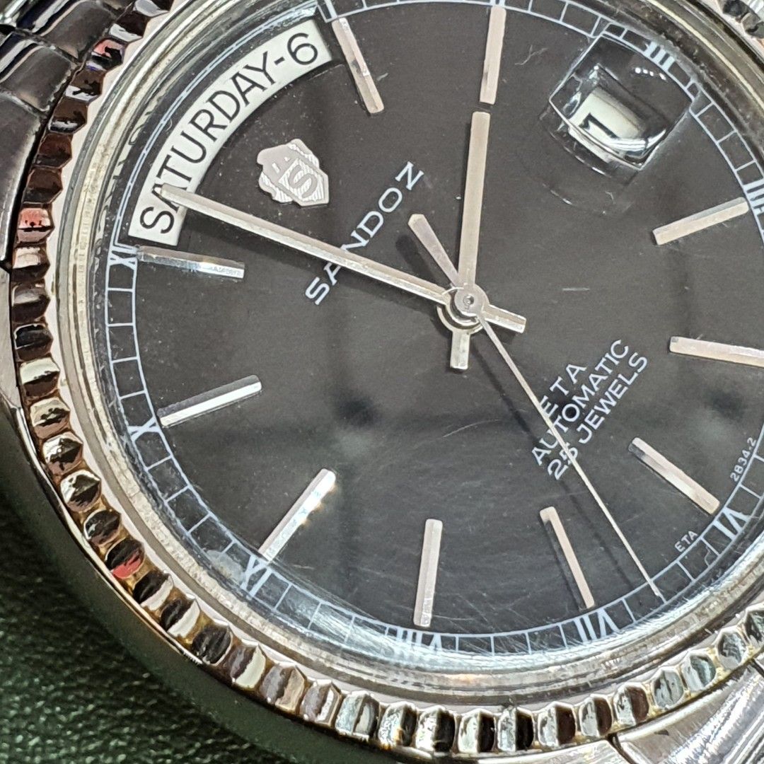Sandoz Day-Date Automatic Vintage Watch 36mm, Luxury, Watches on Carousell