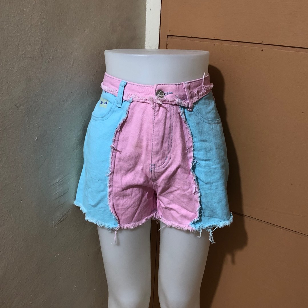 Shein Pastel Two-Color Shorts, Women's Fashion, Bottoms, Shorts on ...