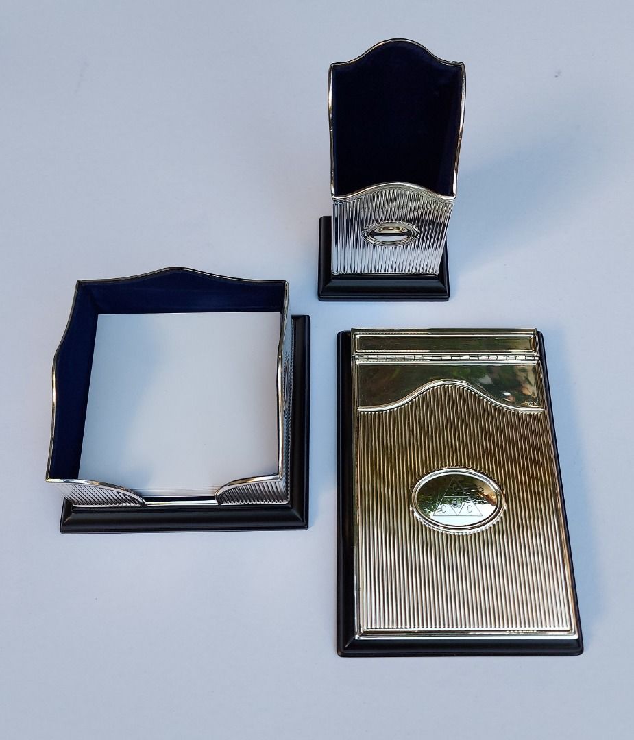 Silver Desk Organizers - Vintage Olri, Gruppo Greggio, Silver Desk ...