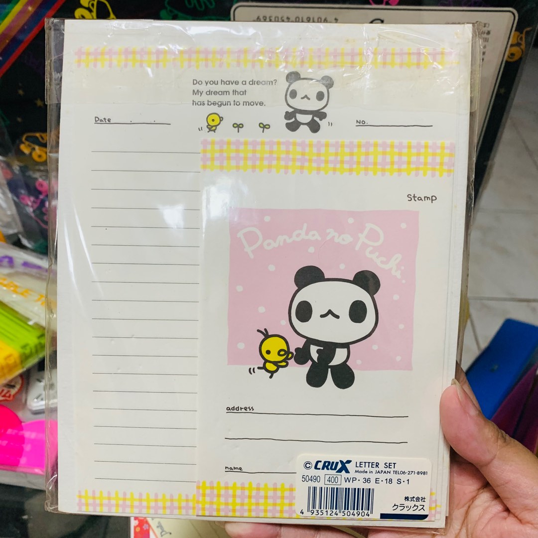 Stationery Letter Paper Set panda designs japan, Hobbies & Toys ...