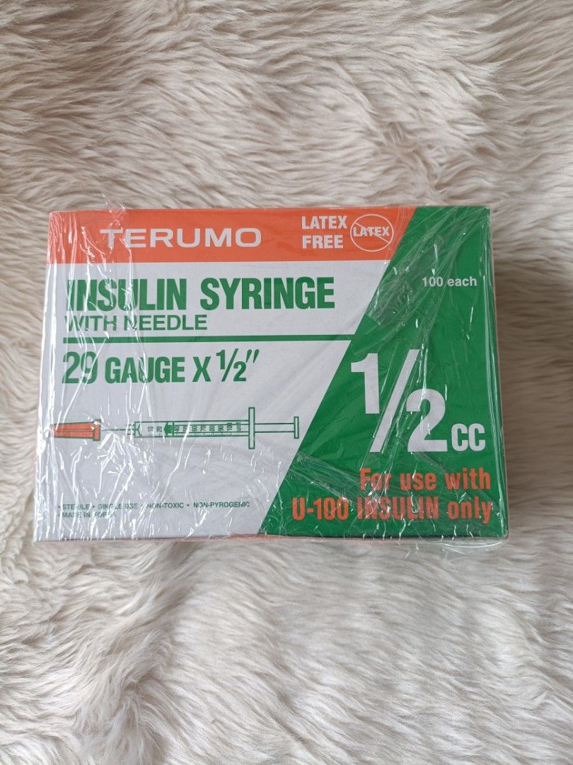 Terumo Insulin Syringe With Needle 1/2cc 100Pcs, Health & Nutrition ...