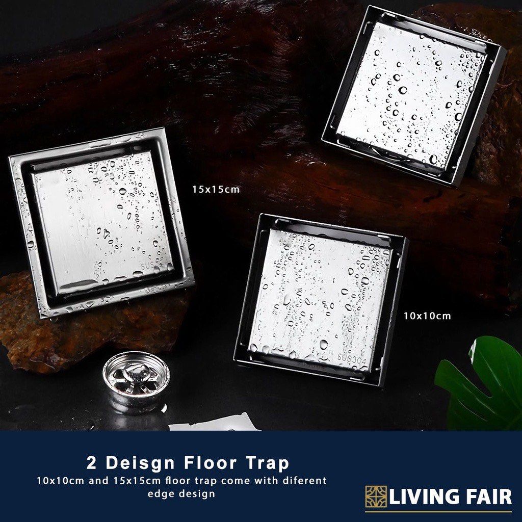 Bathroom Tile Insert Floor Trap 15cm x 15cm, Furniture & Home Living ...