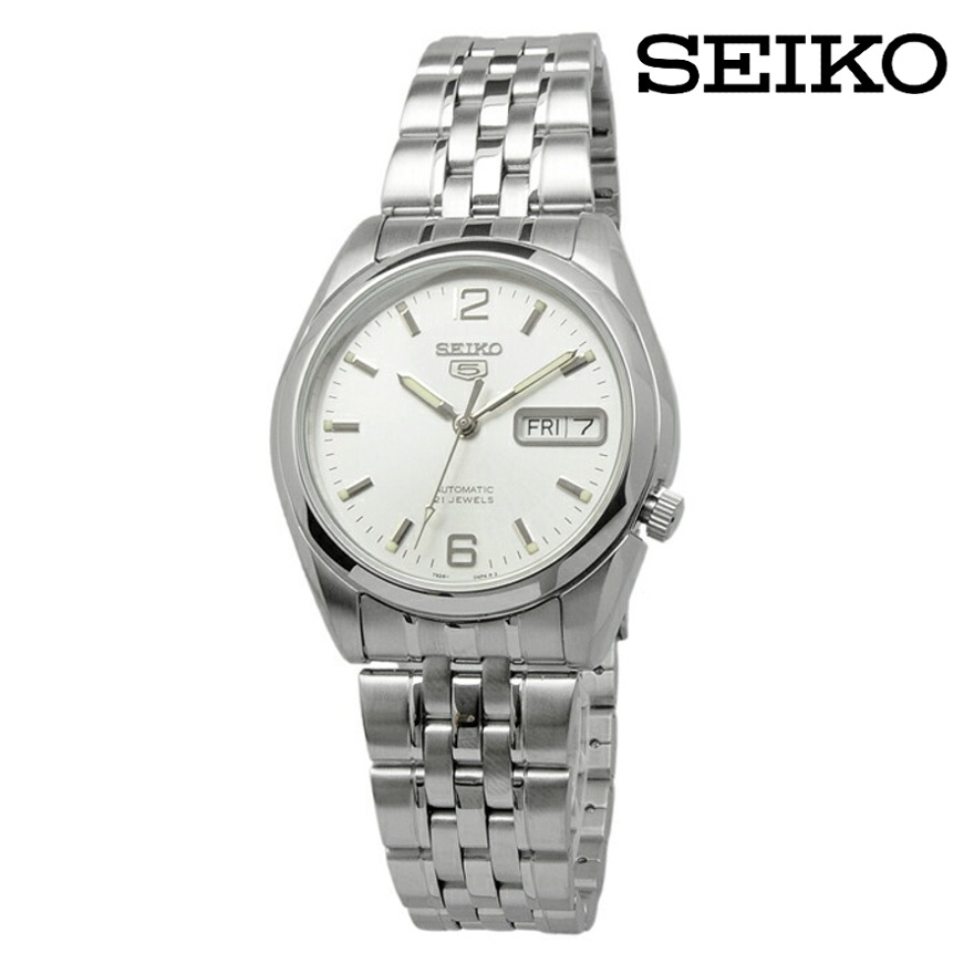 [Time Cruze] Seiko 5 SNK385K1 Automatic Stainless Steel White Silver ...