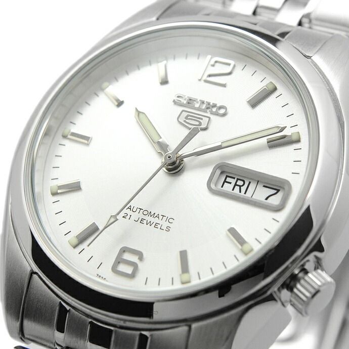 [Time Cruze] Seiko 5 SNK385K1 Automatic Stainless Steel White Silver ...