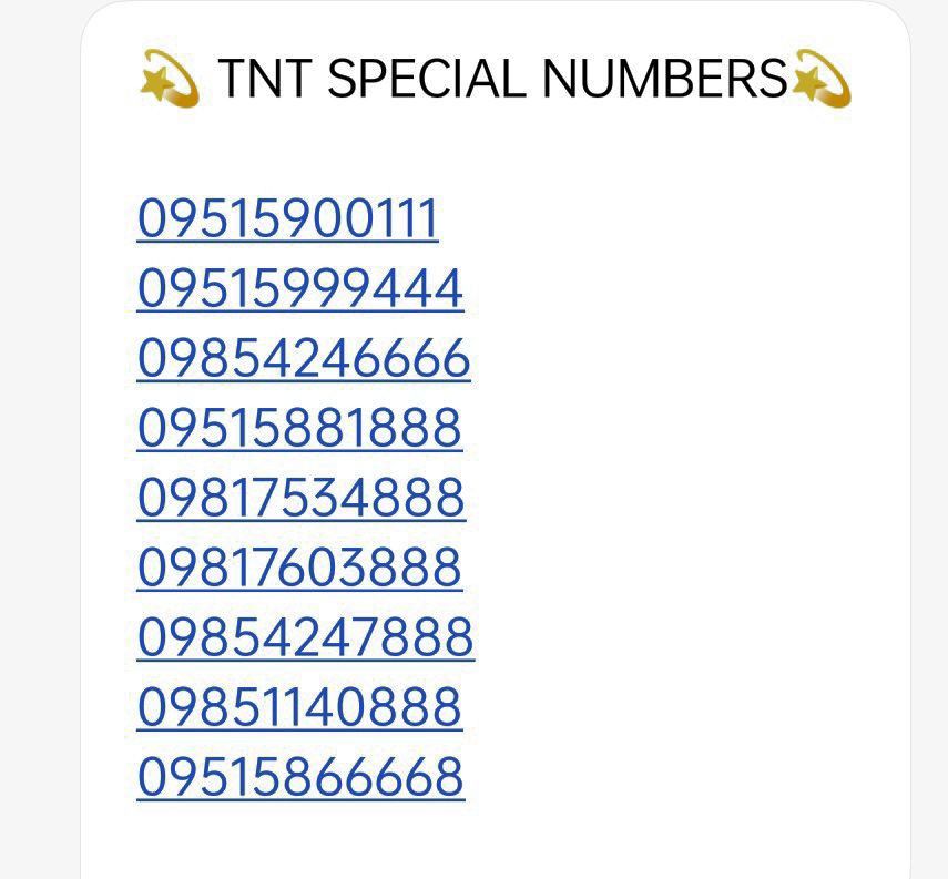 TNT SPECIAL NUMBERS, Mobile Phones & Gadgets, Mobile & Gadget ...