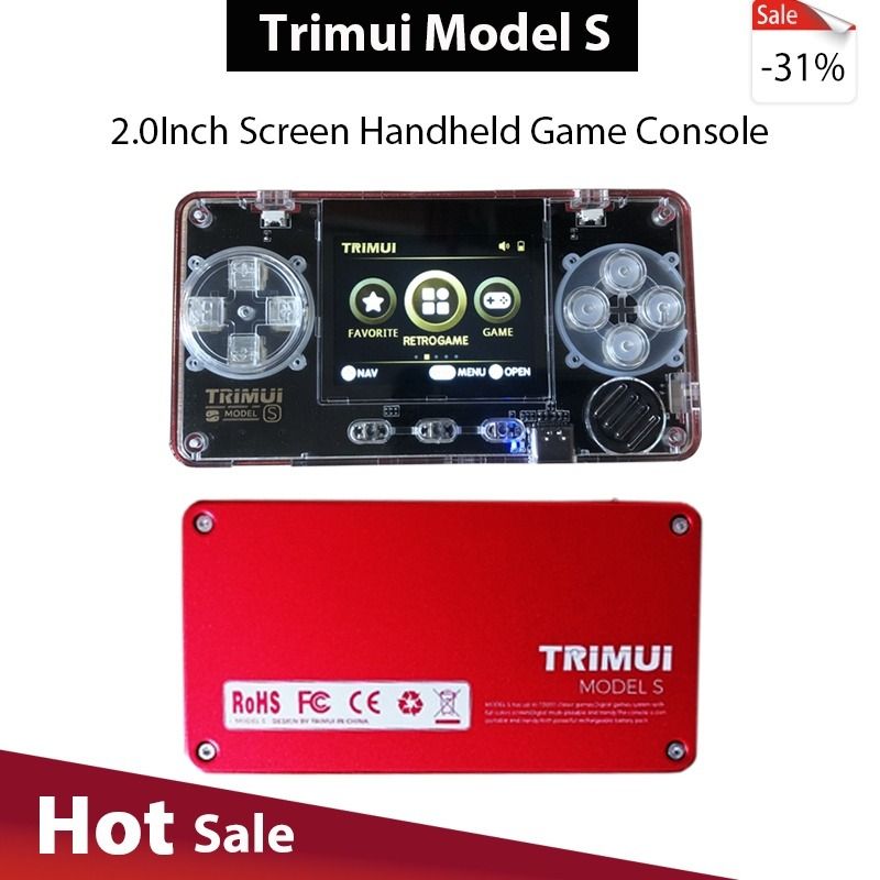 TRIMUI Model S Ultra-Small Mini Card Size Retro Handheld POWKIDDY A66 ...