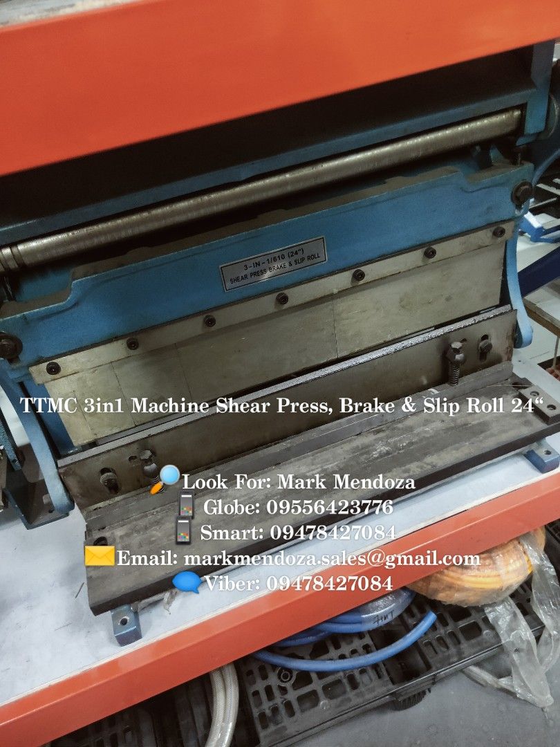 TTMC 3IN1 MACHINE (Shear Press, Brake & Slip Roll 24"), Commercial ...