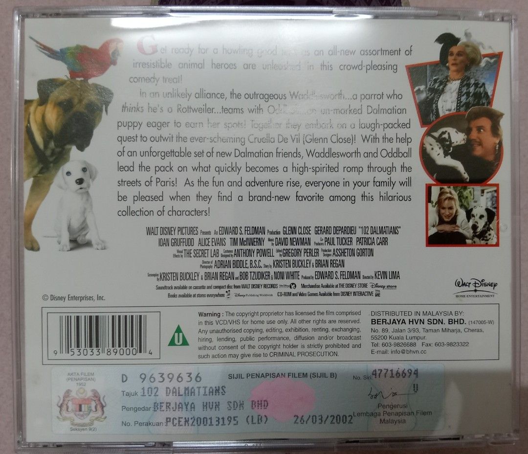 VCD Disney IO2 DALMATIAN, Hobbies & Toys, Music & Media, CDs & DVDs on ...