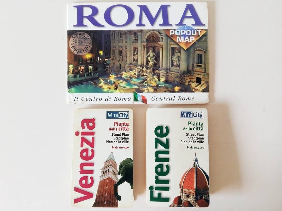 Vintage Italian Cities' Mini Maps, Buku & Alat Tulis, Alat Tulis di ...