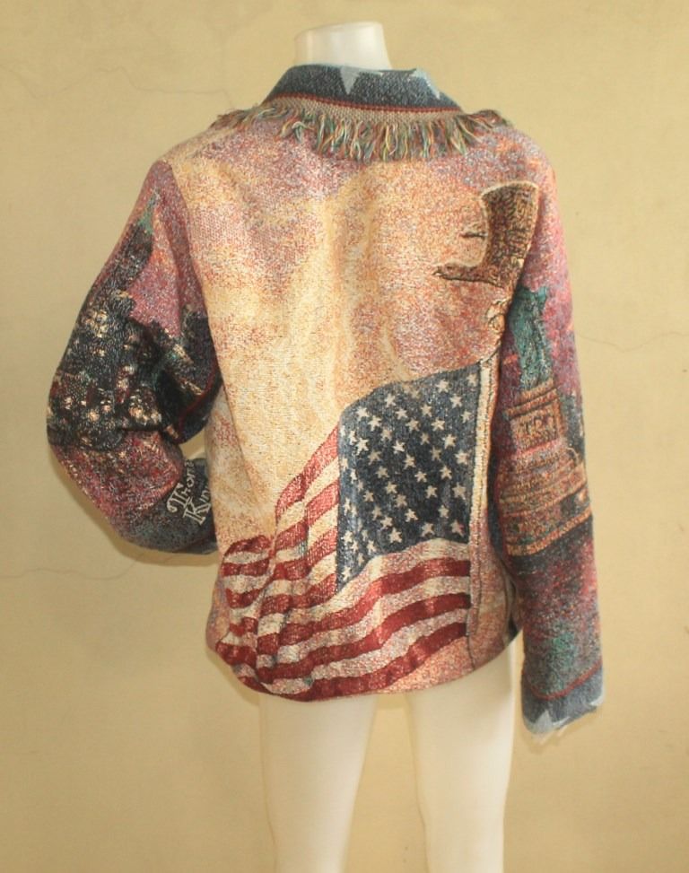 Vintage THOMAS KINKADE Weave Stitched Native American Style Coat Jacket, Women's Fashion, Coats ...