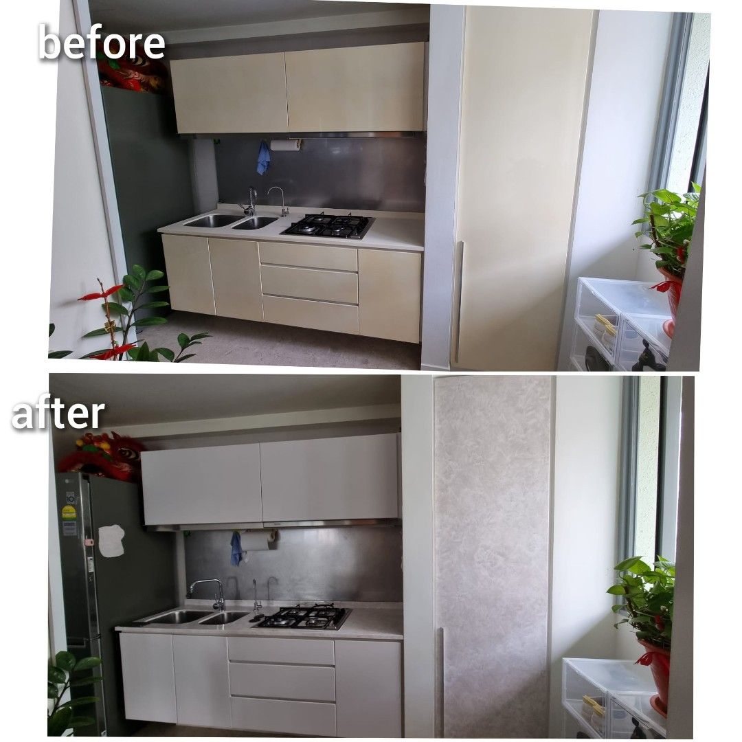 Vinyl Wrap ReLaminate Door,Kitchen cabinets, bedroom wardrobe, hdb main ...