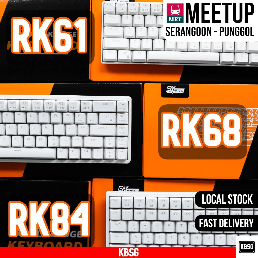 Wireless RGB Mechanical Keyboard Hotswappable RK61 / RK68 / RK84 Custom ...