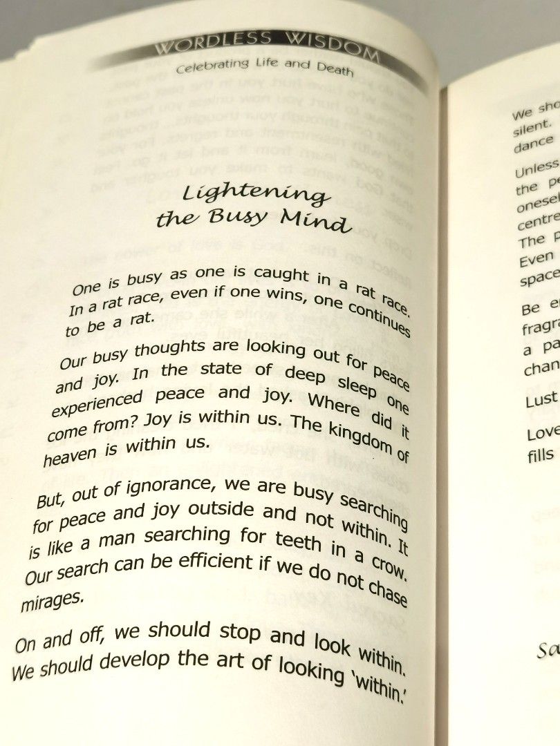 Wordless Wisdom Celebrating Life & Death Book By Swami Sukhabodhananda ...