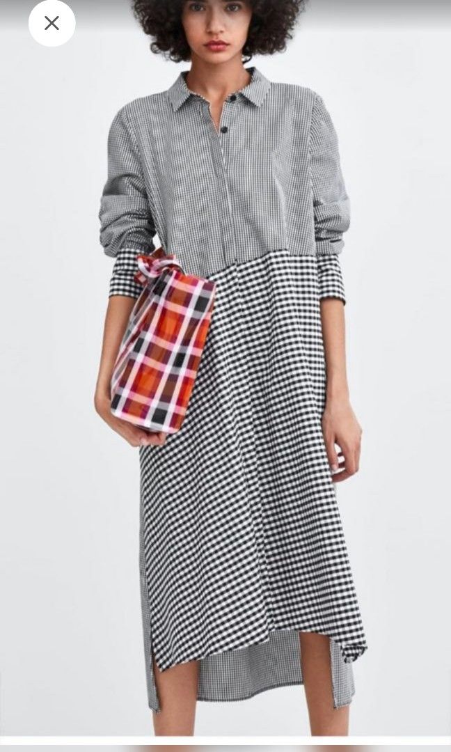 Zara Checkered Dress, Women's Fashion, Dresses & Sets, Dresses on Carousell