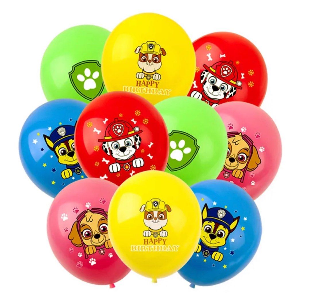 10pc Paw Patrol Happy Birthday Party Balloon Celebration Decoration ...