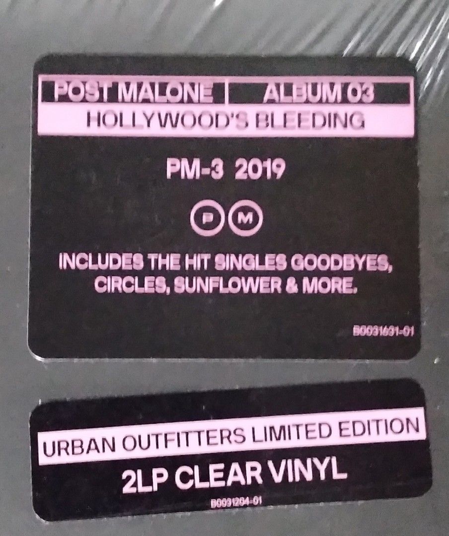 12" Vinyl LP Record - Post Malone: Hollywood's Bleeding, Hobbies & Toys ...
