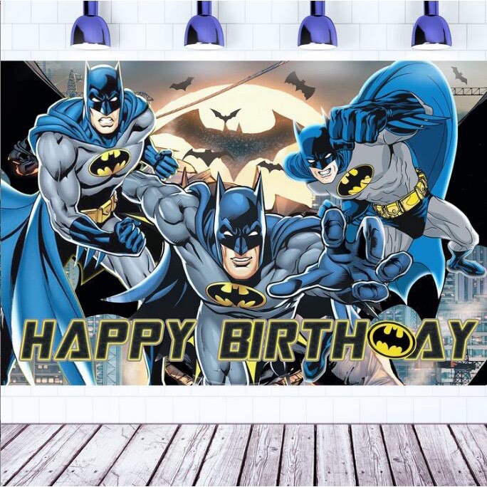 150x100cm Batman Happy Birthday DC Superhero Vinyl Backdrop Banner ...
