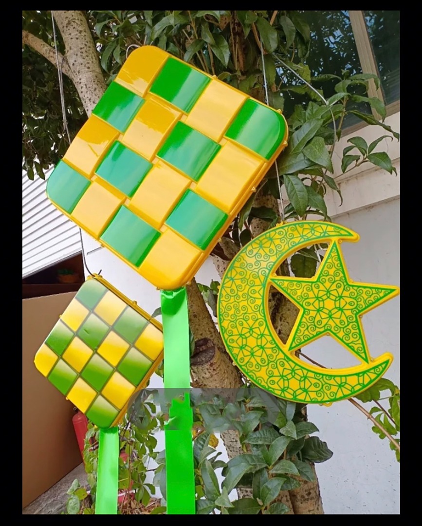 2025 Hari Raya Haji LED KETUPAT Crescent Star Hanging Decoration for ...