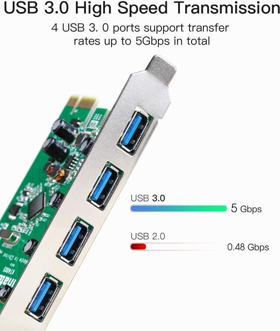 ⭐ [B2323] ⭐ Inateck 4 Ports PCIe to USB 3.0 Expansion Card, USB 3.0 ...