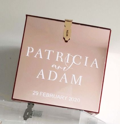 ] Customised Acrylic Wishing Box Money Angpao Wedding Card Box with ...