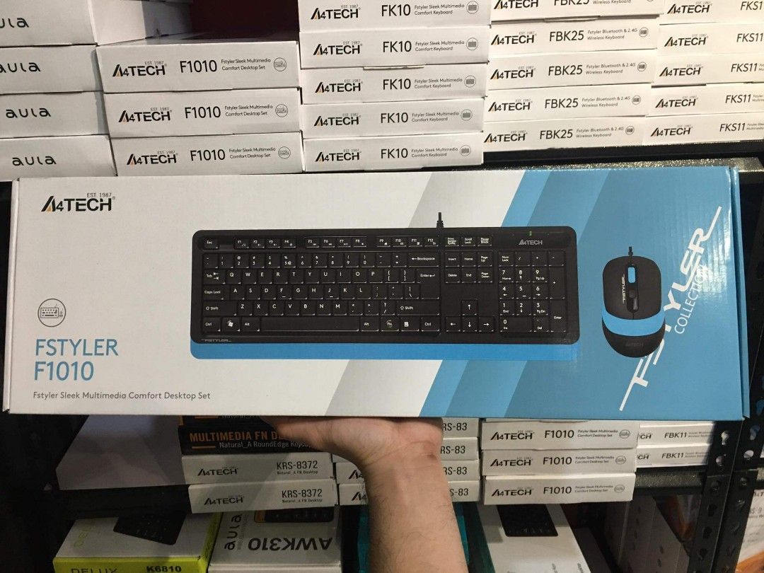 A4Tech Fstyler F1010 Keyboard Mouse Combo USB Blue, Computers & Tech, Parts & Accessories ...