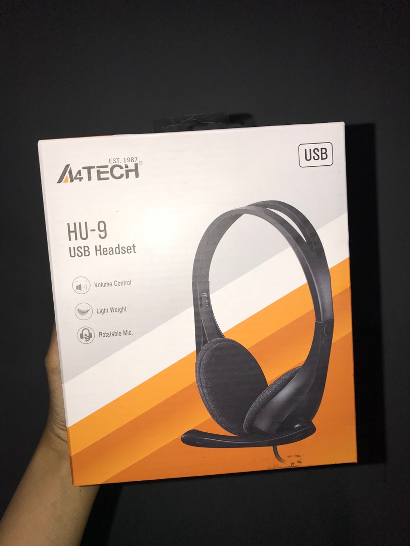 A4Tech HU-9 Omnidirectional Noise-canceling Mic. USB Headset, Audio ...