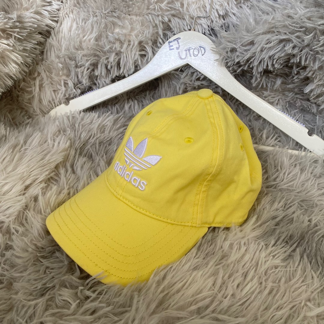 Adidas Originals Trefoil Yellow Cap, Men's Fashion, Watches ...