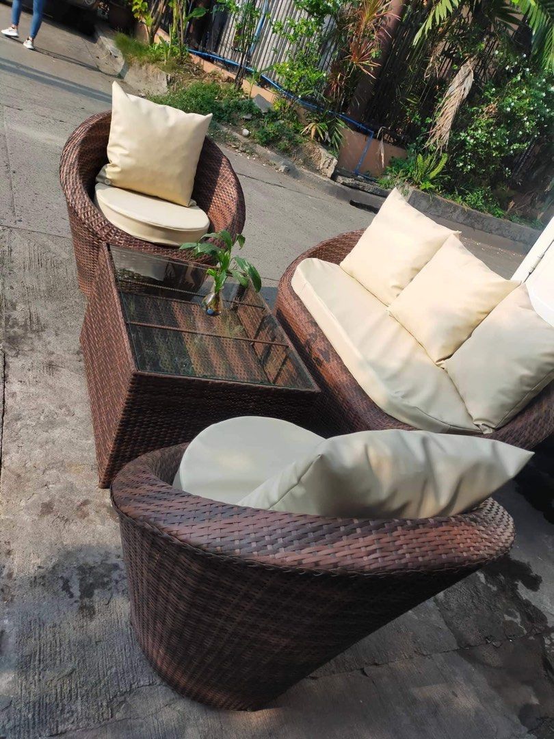 All weather Synthetic Rattan Sala set, Furniture & Home Living ...