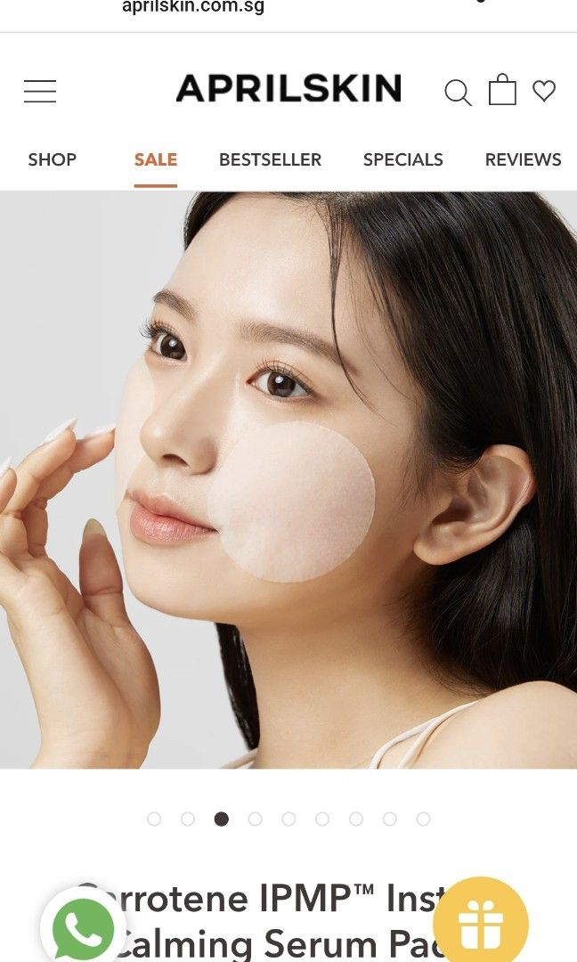 APRIL SKIN Carrotene IPMP Instant Calming Serum Pads, Beauty & Personal ...