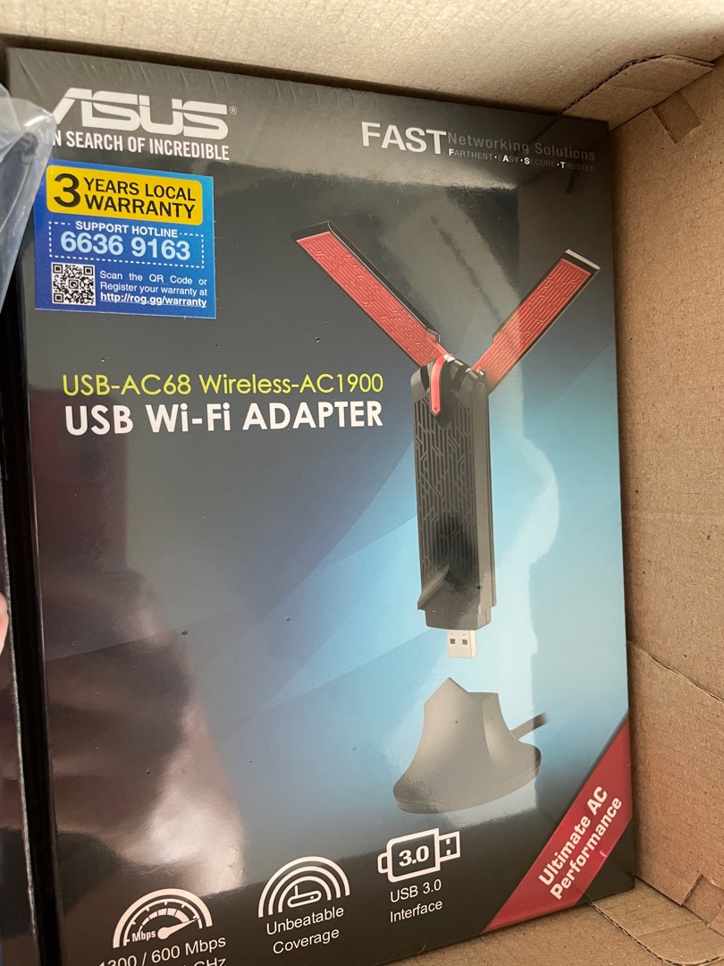 ASUS Wifi Adapter USB AC68/AC1900, Computers & Tech, Parts ...