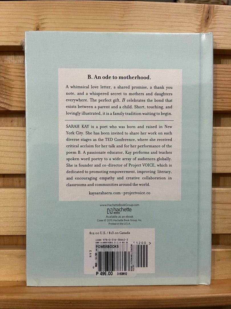 B (A Poem by Sarah Kay), Hobbies & Toys, Books & Magazines, Fiction ...